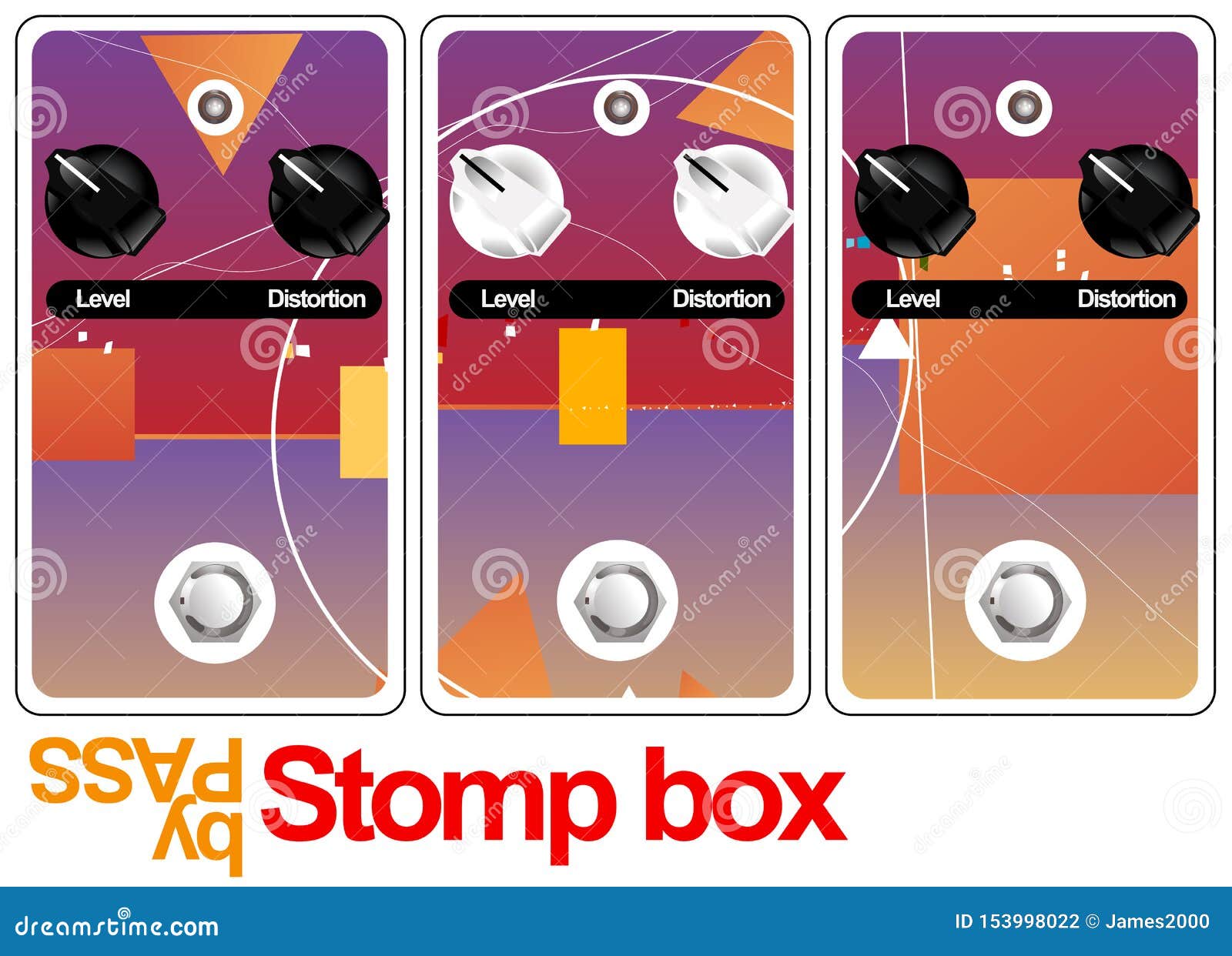 Stomp box design stock vector. Illustration of music - 153998022