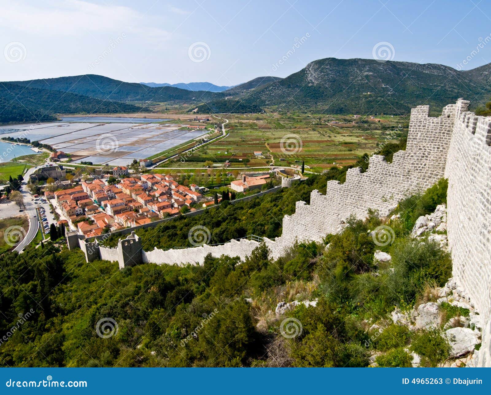 Ston panorama stock image. Image of fields, boundary, clear - 4965263