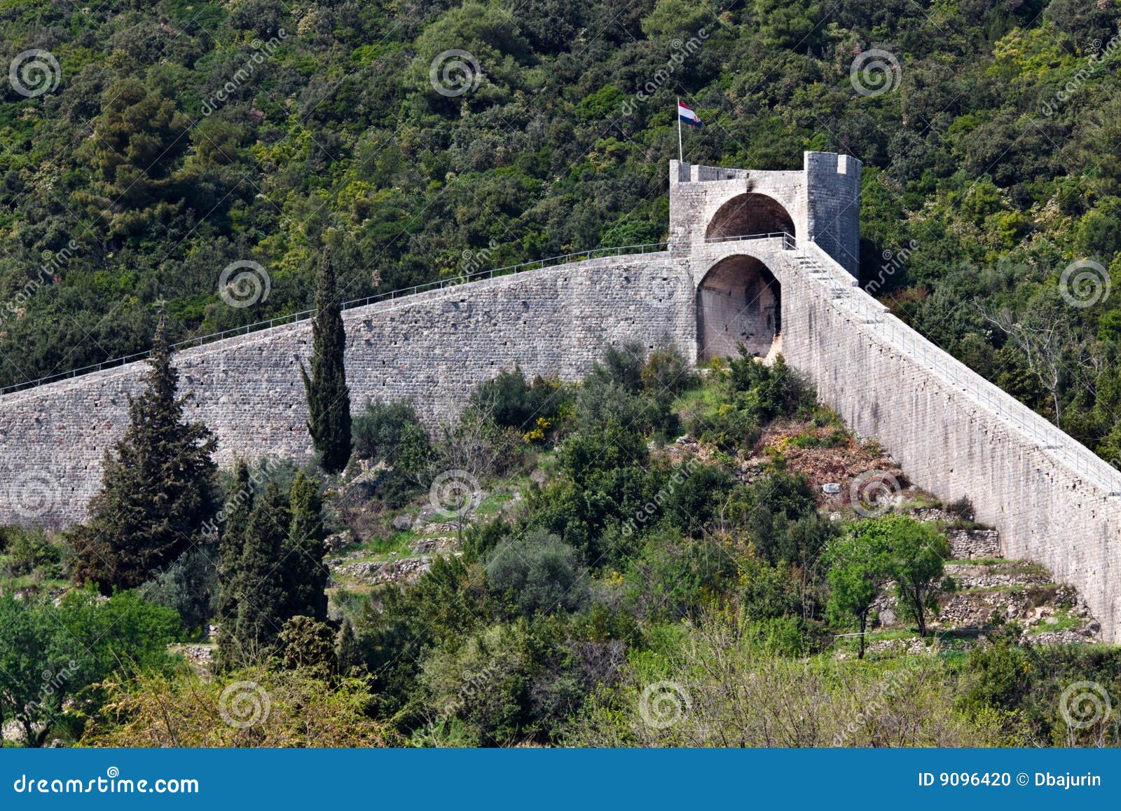 Ston walls stock photo. Image of defense, europe, landscape - 9096420