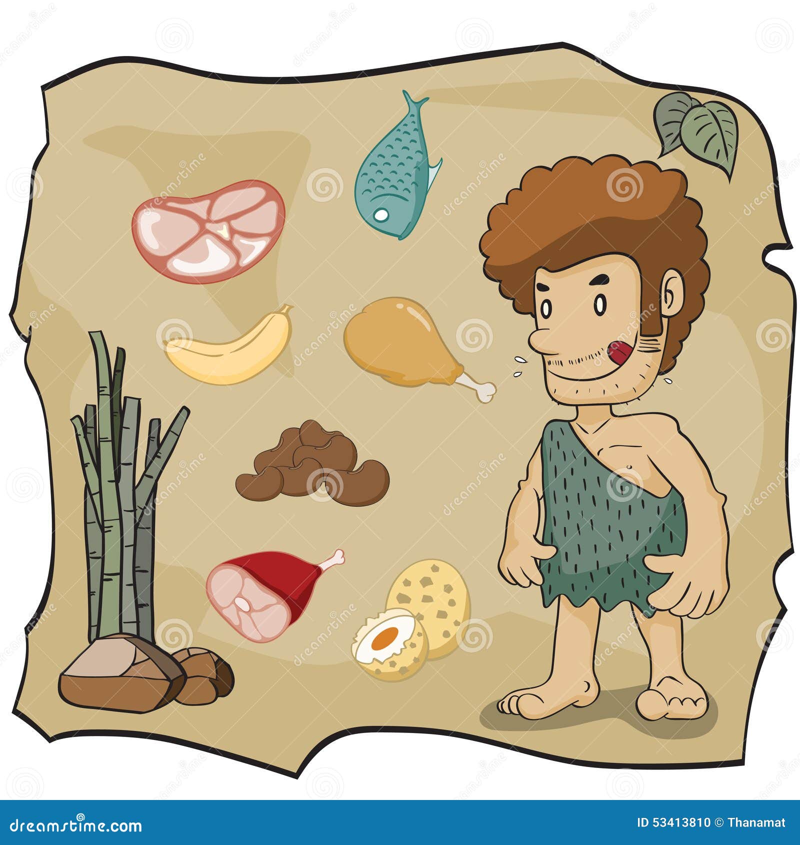 Stone Age Cartoon, Illustration Stock Vector - Illustration of strong ...