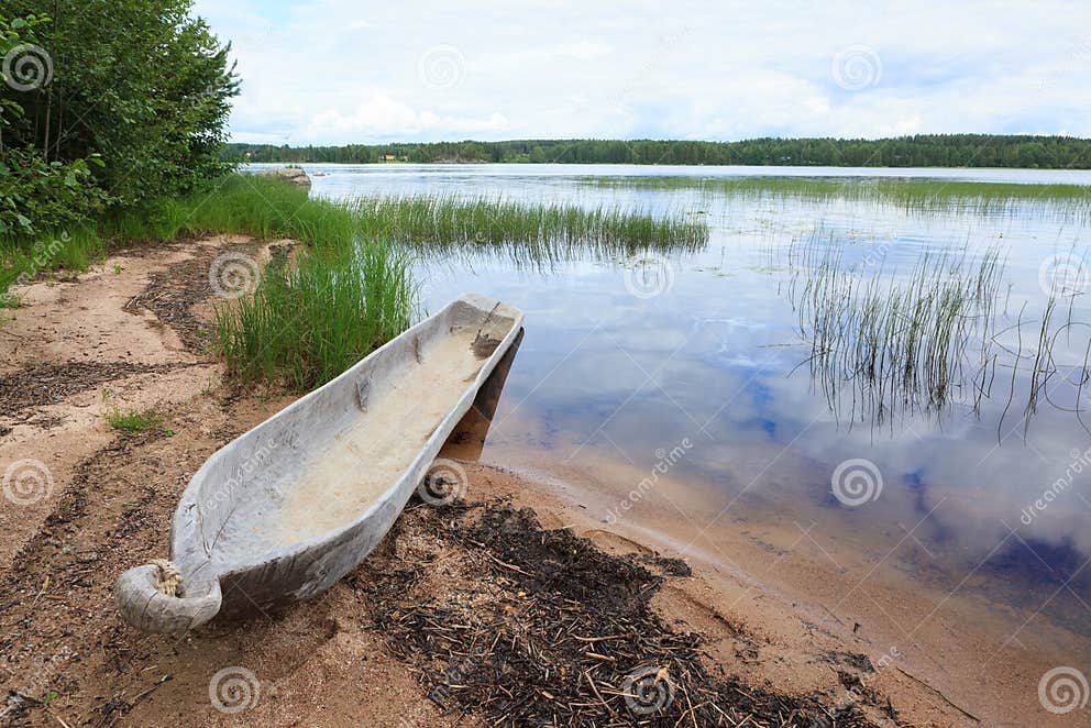Stone age dugout boat stock photo. Image of history, canoe - 79640690