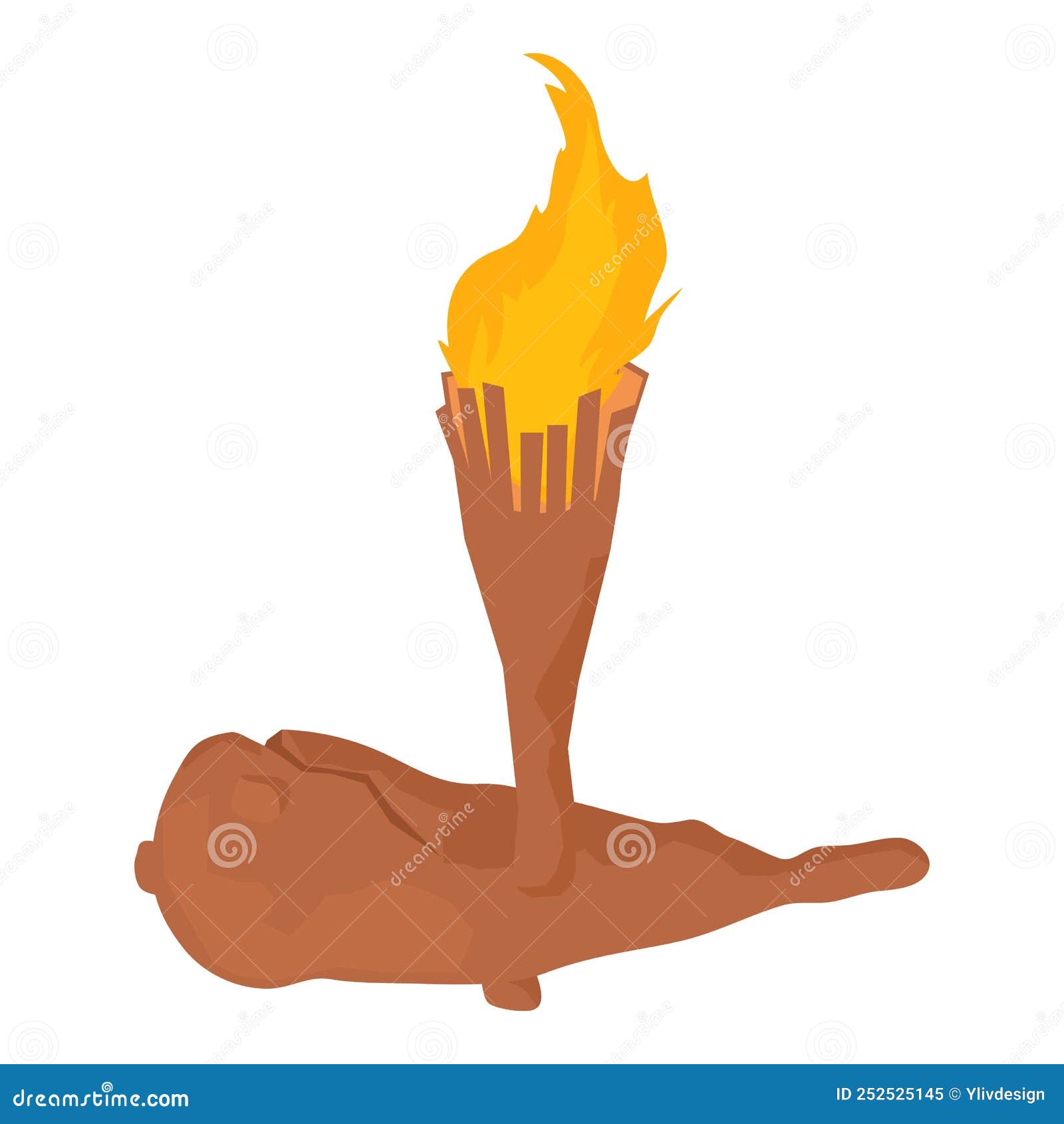 Ancient Torch Fire Prehistoric Era Past Cartoon Illustration Vector ...