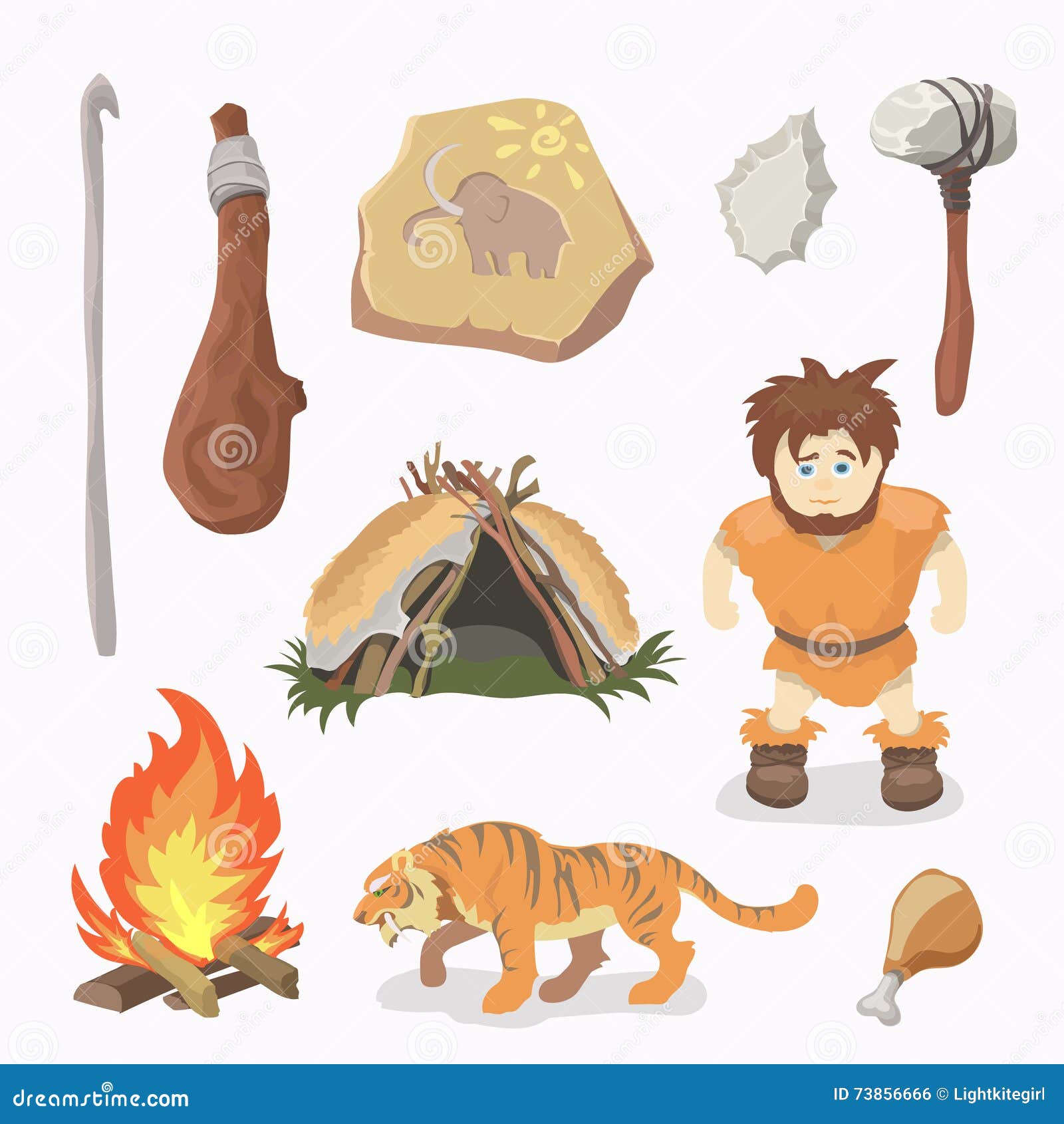 Stone Age Primitive Men Cartoon Character Set Vector Illustration ... Stone Age Primitive Men Cartoon Character Set Vector Illustration ...