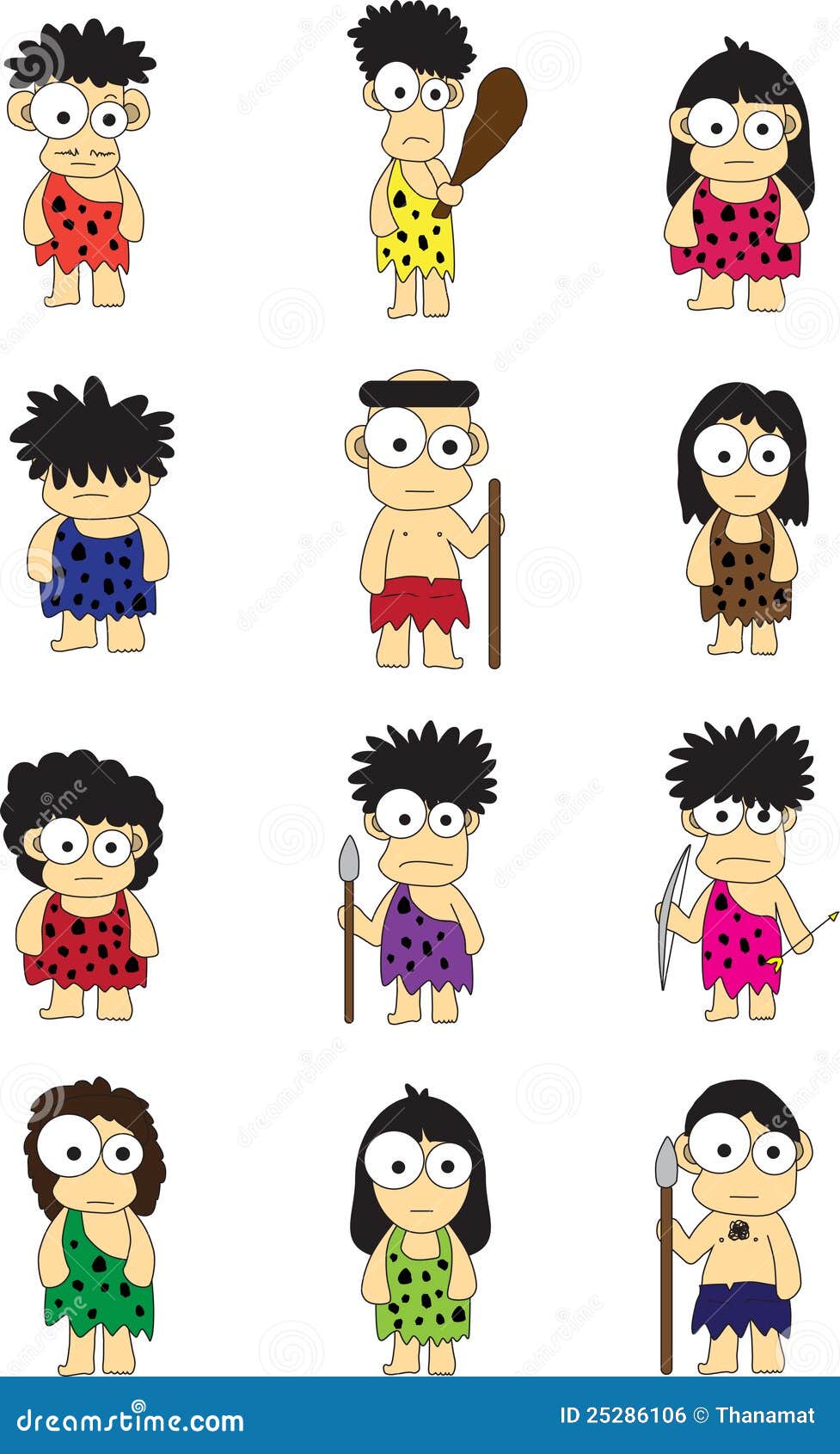 Stone Age People Sleeping In Cave Illustration Cartoon Vector ...