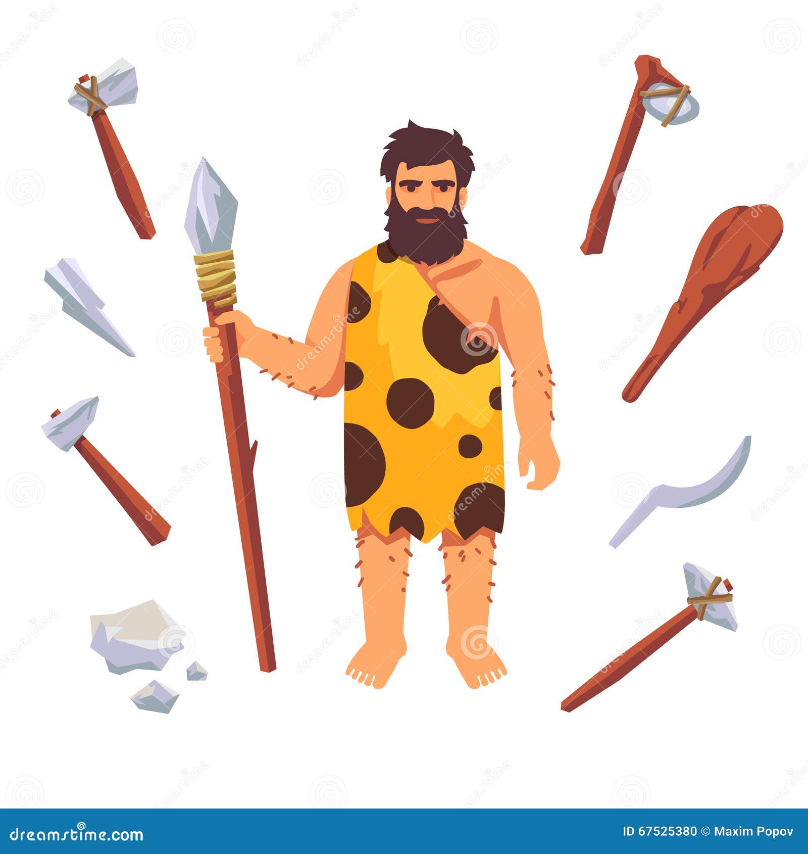 Stone Age Primitive Man Vector Illustration | CartoonDealer.com #67525380 Stone Age Primitive Man Vector Illustration | CartoonDealer.com #67525380