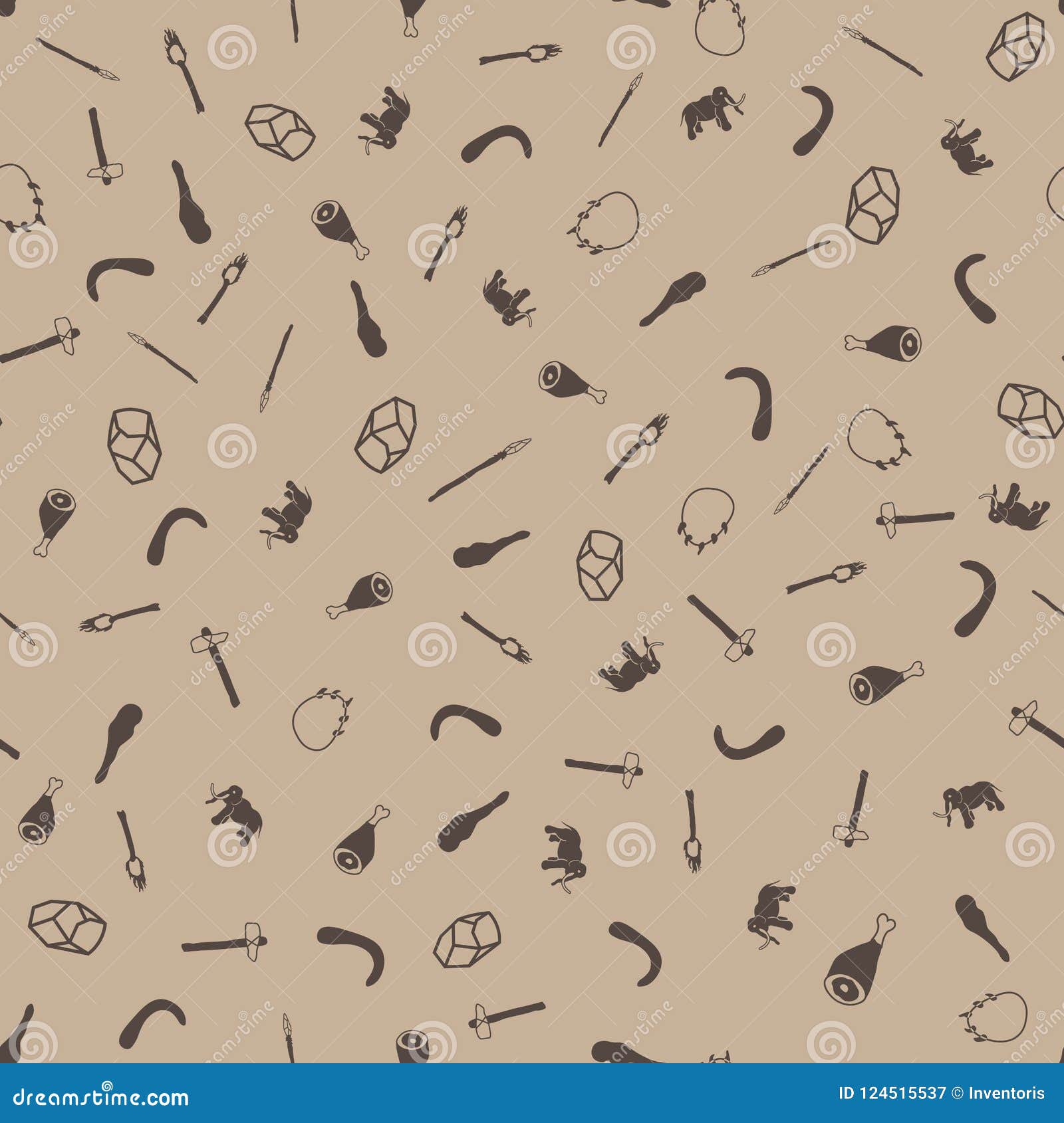 Stone Age Seamless Pattern Background. Stock Vector - Illustration of ...