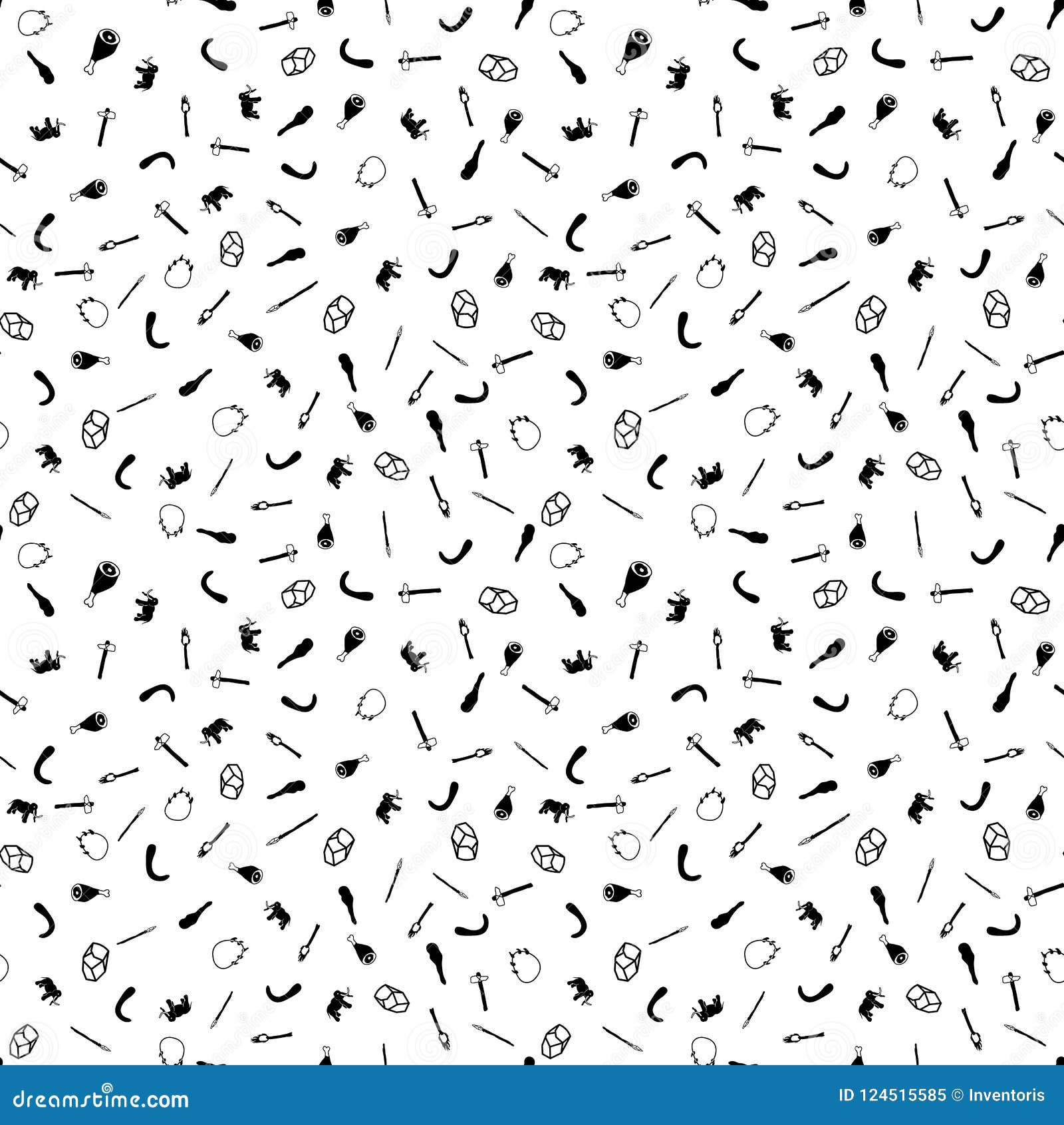 Stone Age Seamless Pattern Background. Stock Vector - Illustration of ...