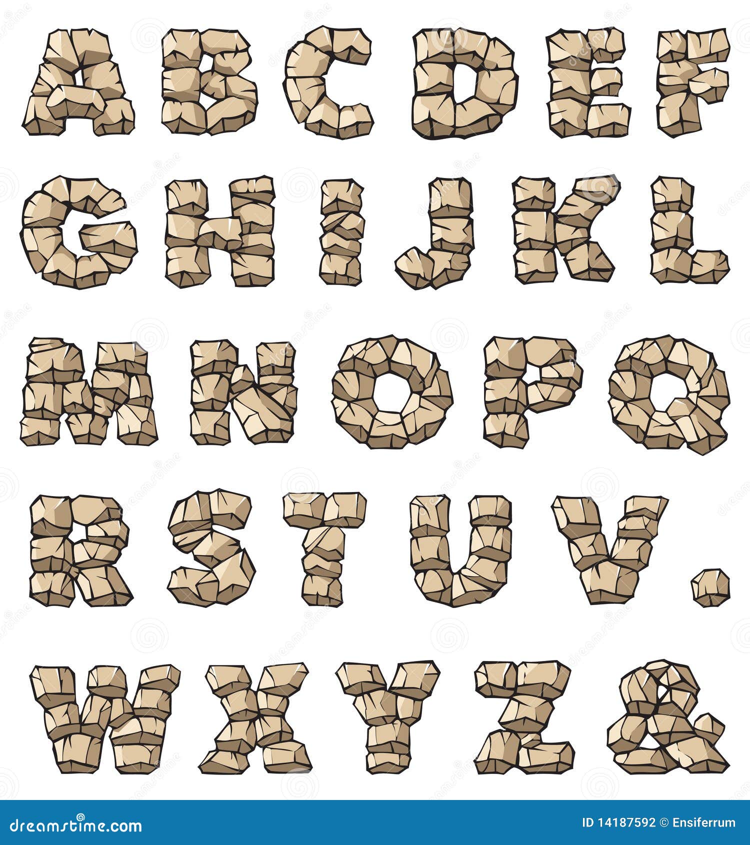 Stone alphabet stock illustration. Illustration of rocky - 14187592