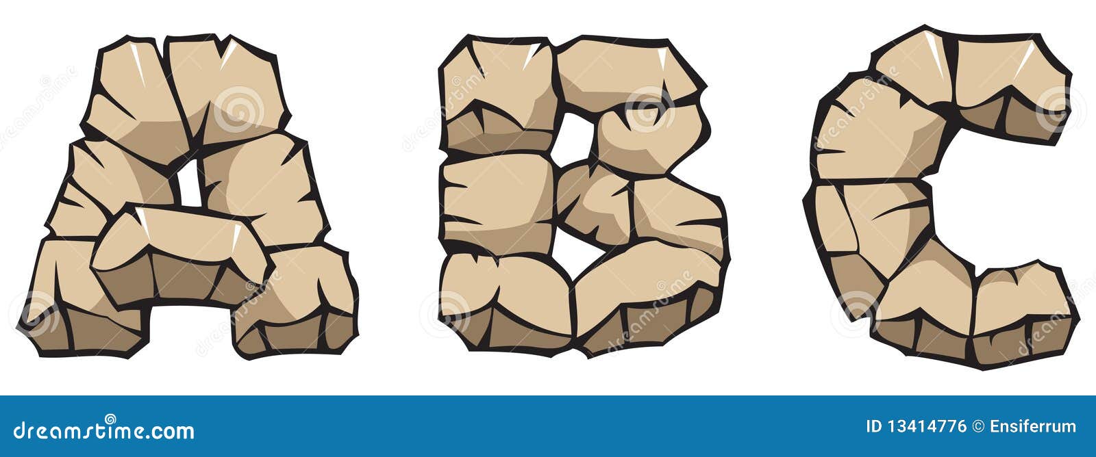 Stone alphabet: ABC stock vector. Illustration of canvas - 13414776