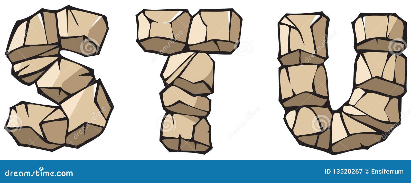 Stone alphabet: STU stock vector. Illustration of parchment - 13520267