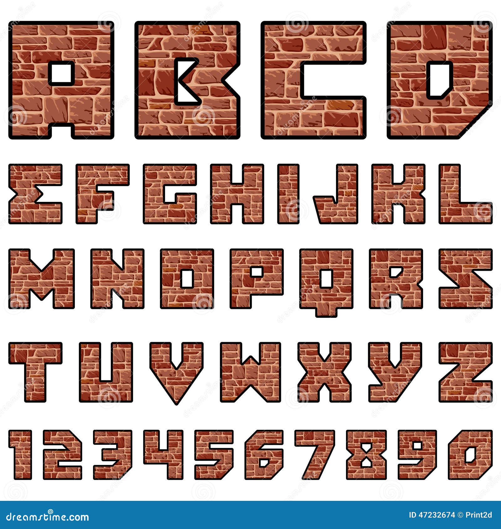 Stone alphabet stock vector. Illustration of text, shape - 47232674