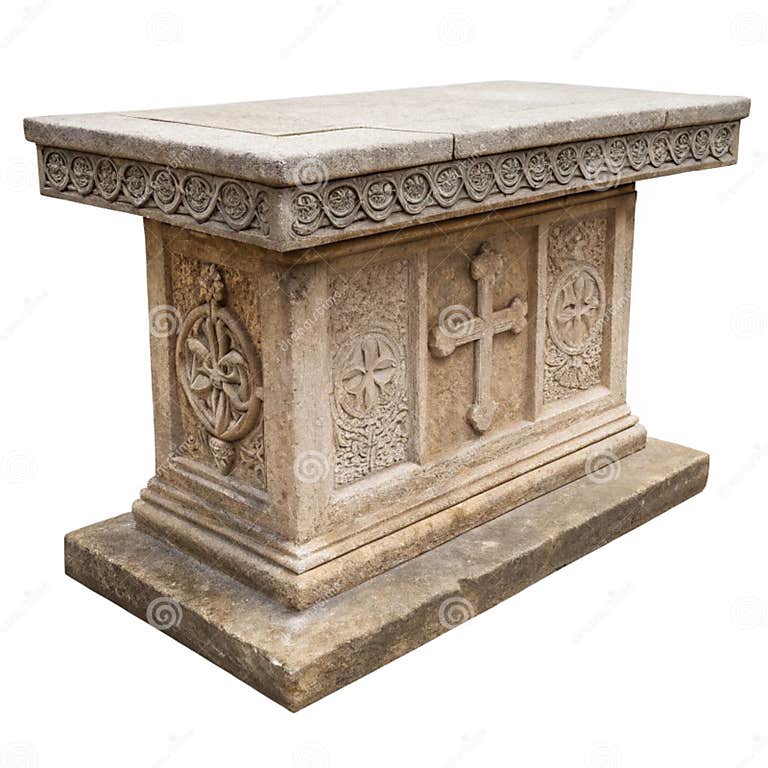 Stone Altar Isolated on Transparent Background Stock Illustration ...
