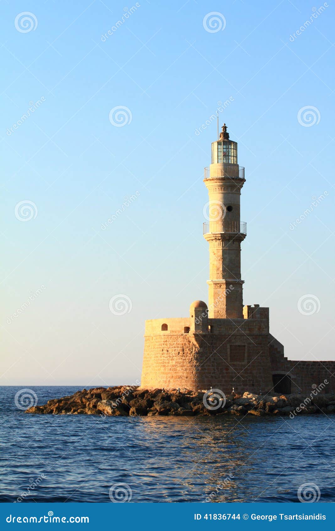Stone Ancient Lighthouse Closeup Stock Photo - Image of blue, scene ...