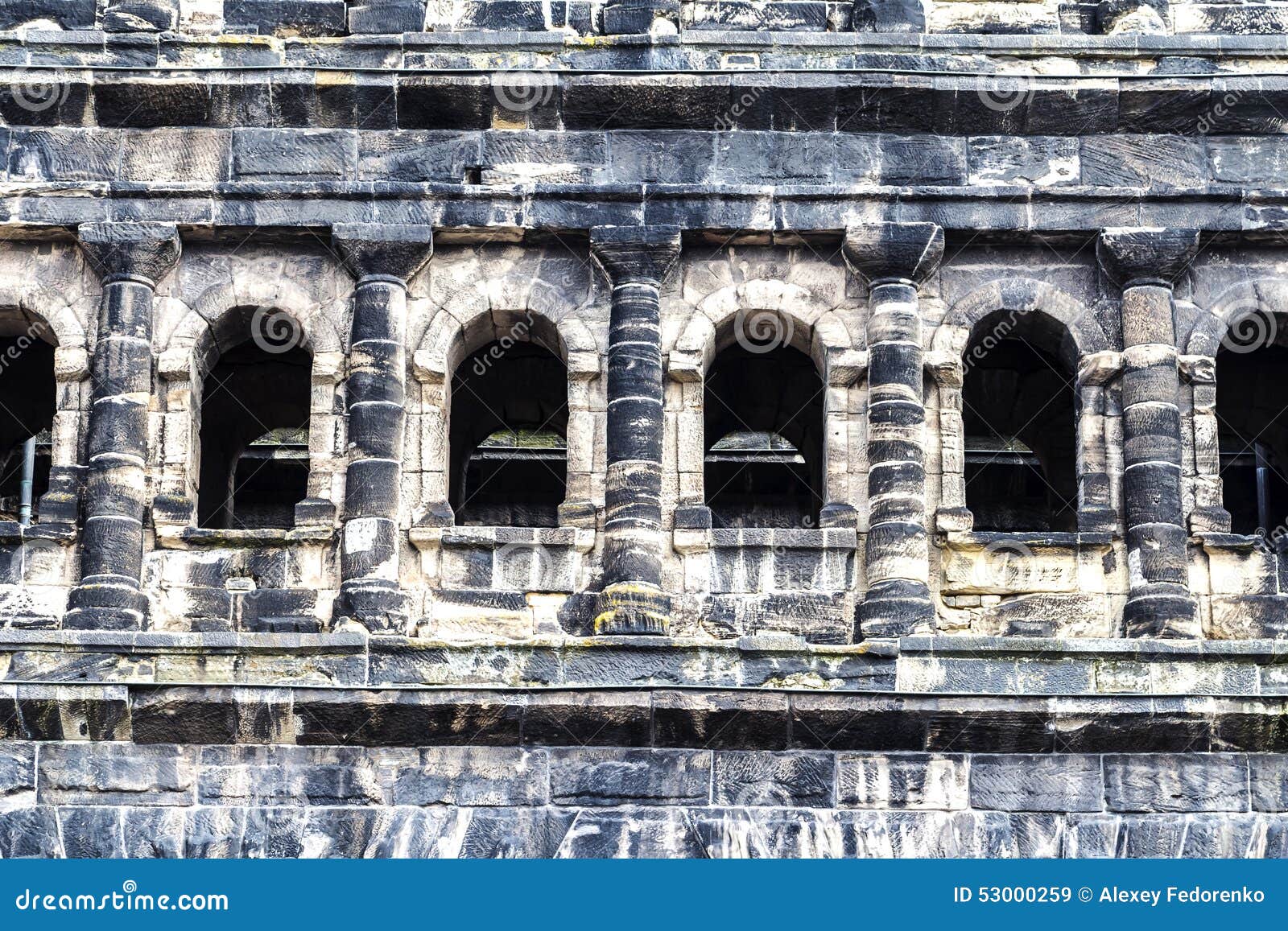 Stone of Ancient Roman Gate Porta Nigra, Trier Stock Image - Image of ...