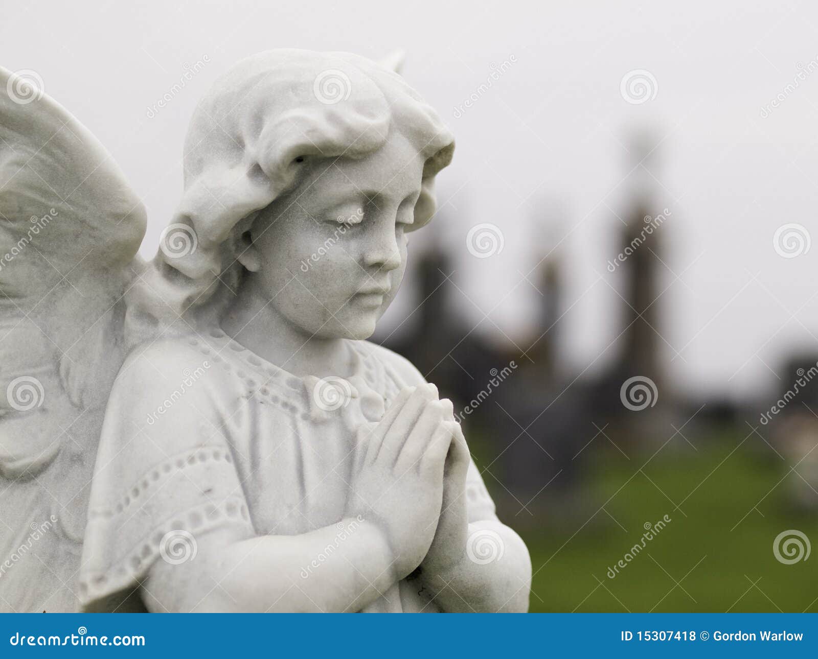 Stone Angel stock photo. Image of praying, prayer, wings - 15307418