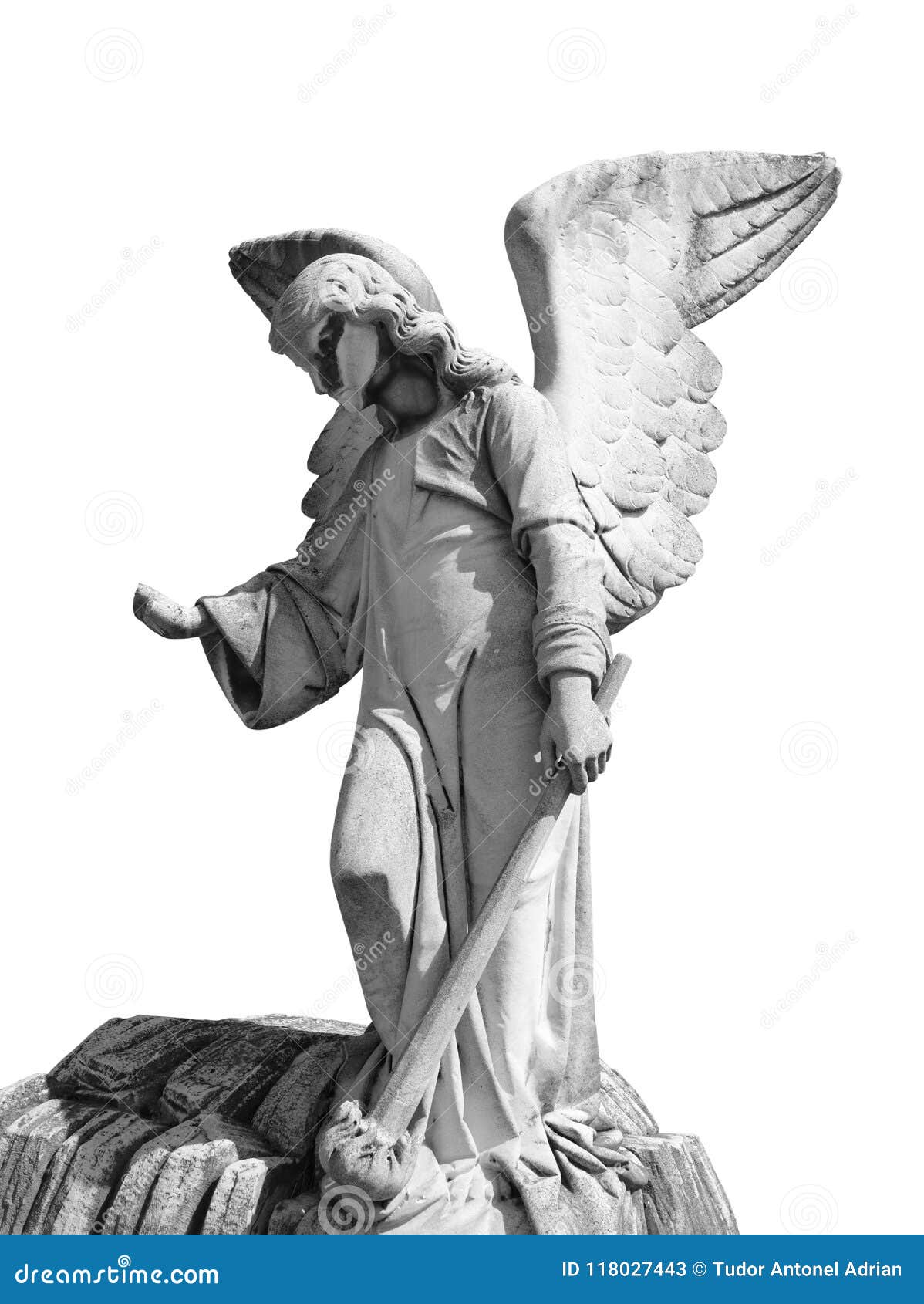 Stone angel isolated stock image. Image of religious - 118027443