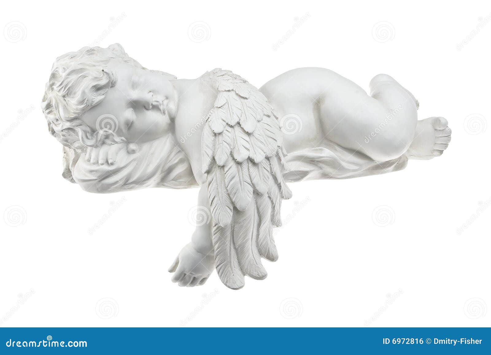 Stone Angel Statue In Garden. Guardian Angel Statue In Sunlight As A ...