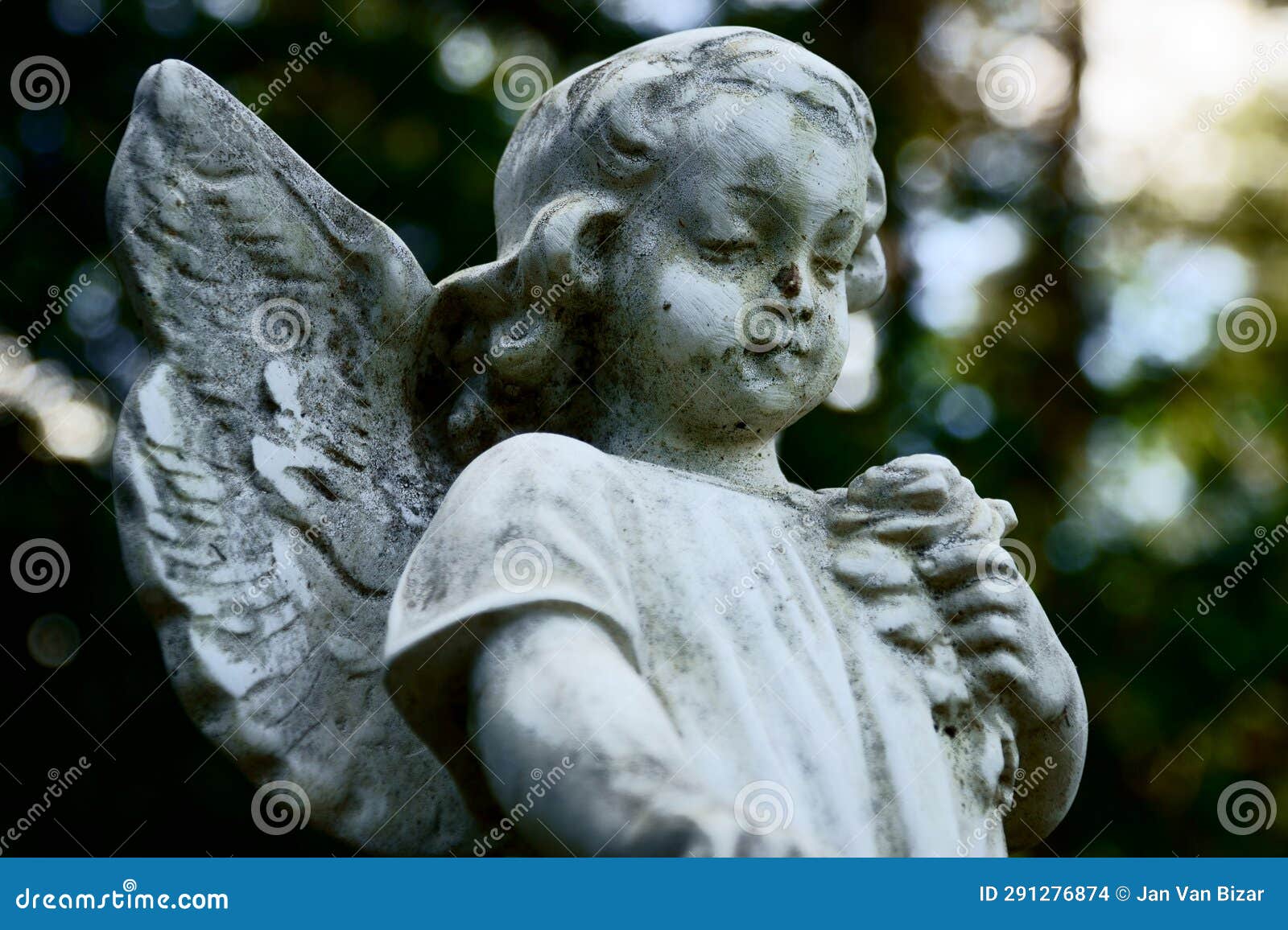 Stone Angel Statue on Historic Cemetery Stock Photo - Image of ...