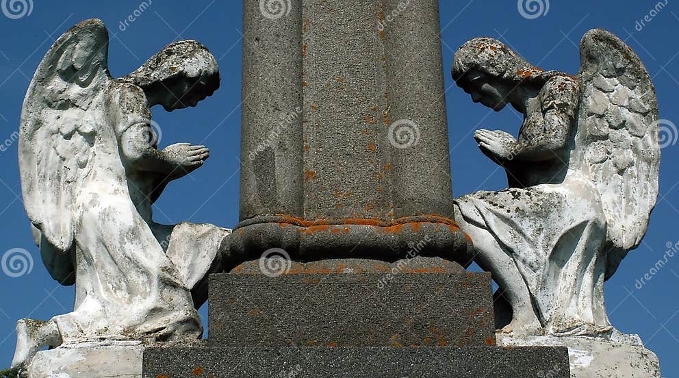 Stone angels stock photo. Image of religion, sculpture - 156166
