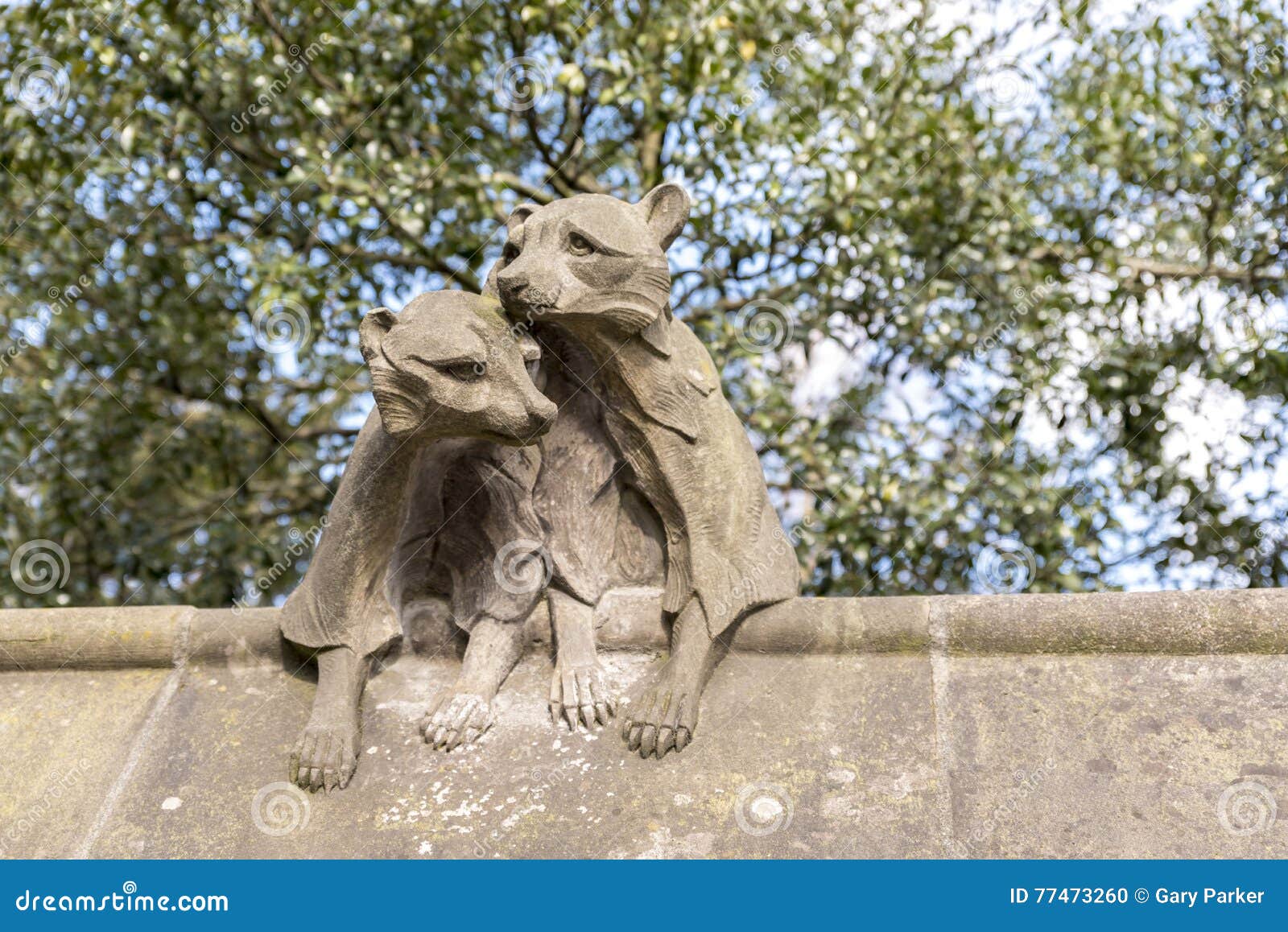 Stone Animal Statue Overlooking a Wall Stock Photo - Image of famous ...