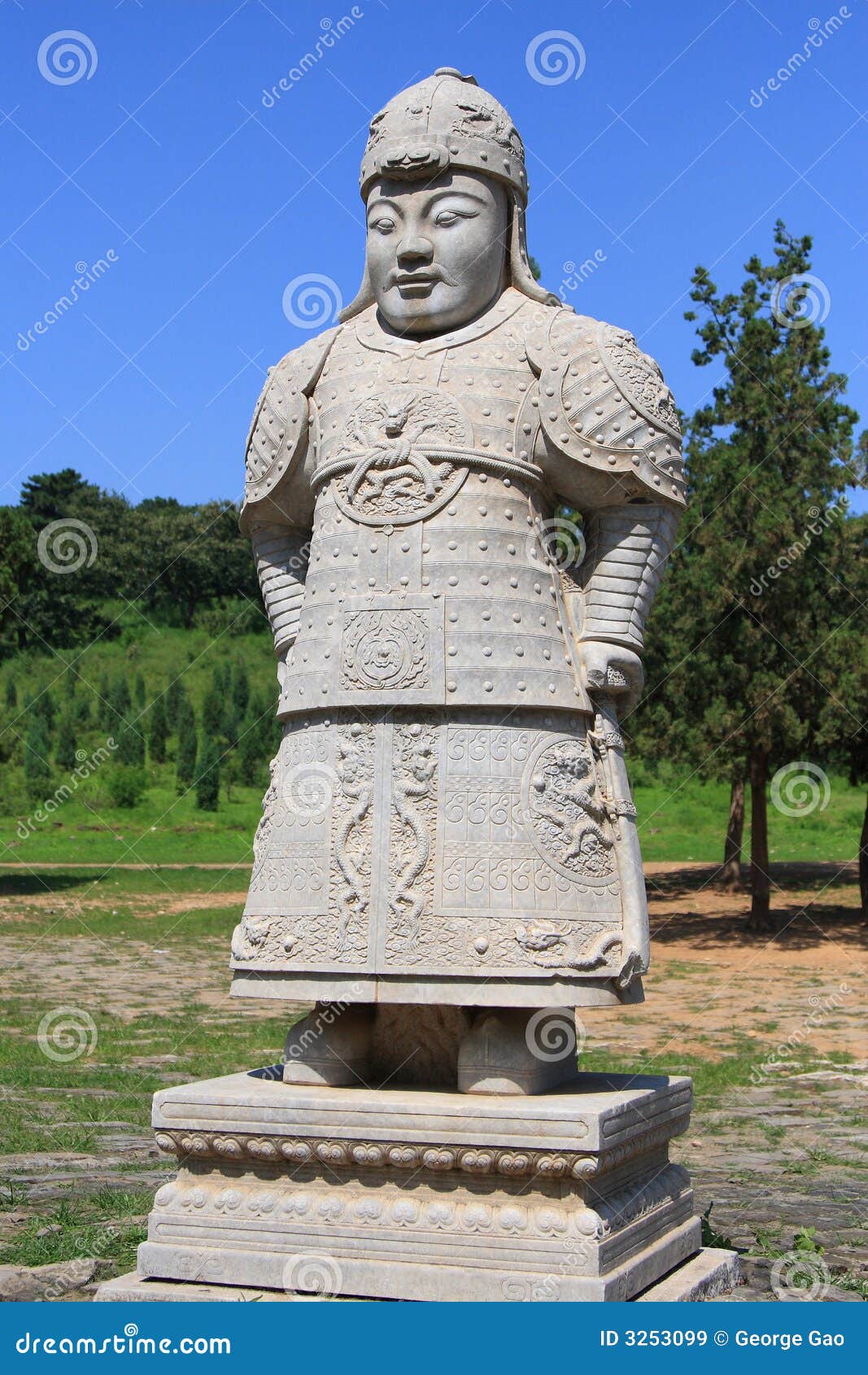 Stone Animals and Status stock image. Image of door, china - 3253099