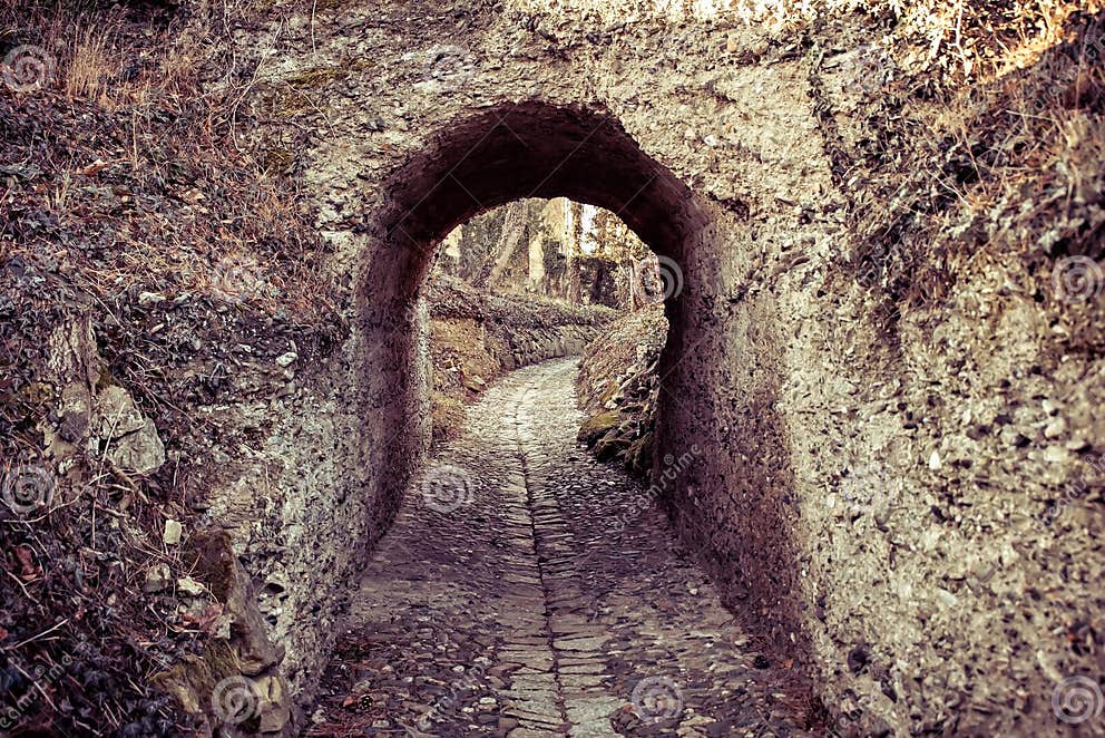 Stone arc and path stock image. Image of narrow, building - 33563861