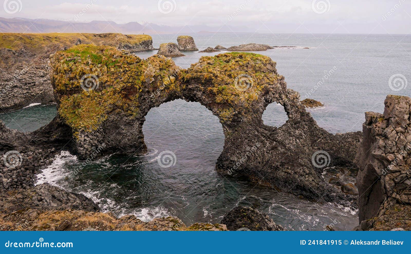 Stone Arch on the Atlantic Ocean in Iceland Stock Image - Image of ...