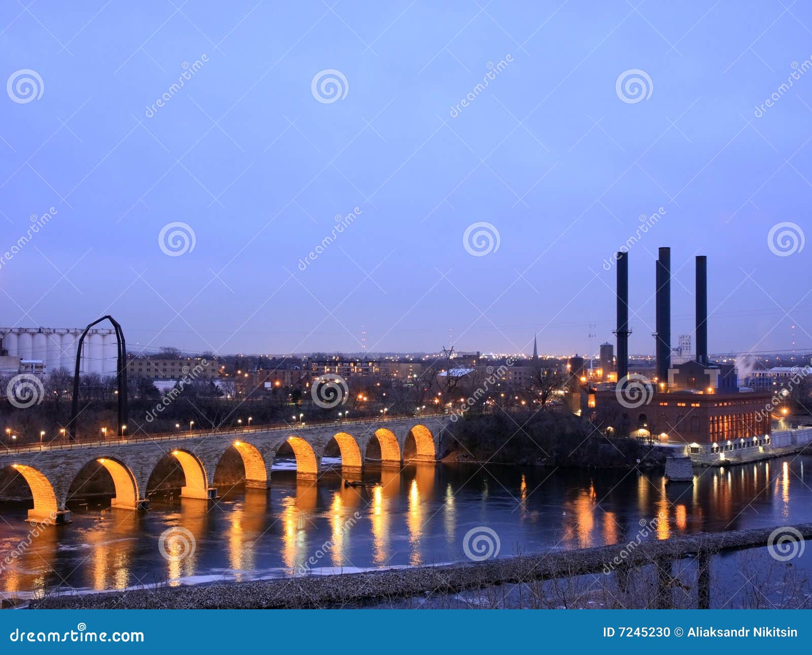 Stone Arch Bridge in Minneapolis Stock Photo - Image of river, power ...