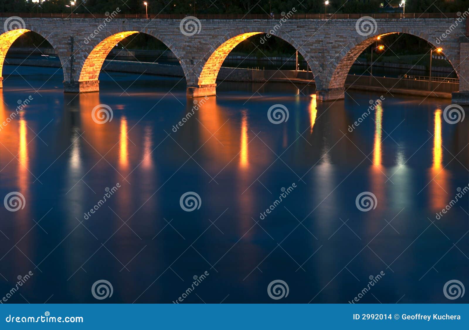 Stone Arch Bridge Reflections Stock Photo - Image of arch, quiet: 2992014