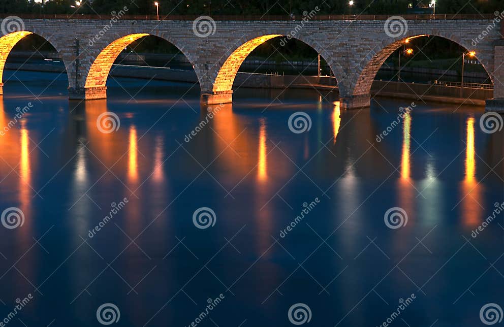 Stone Arch Bridge Reflections Stock Photo - Image of arch, quiet: 2992014