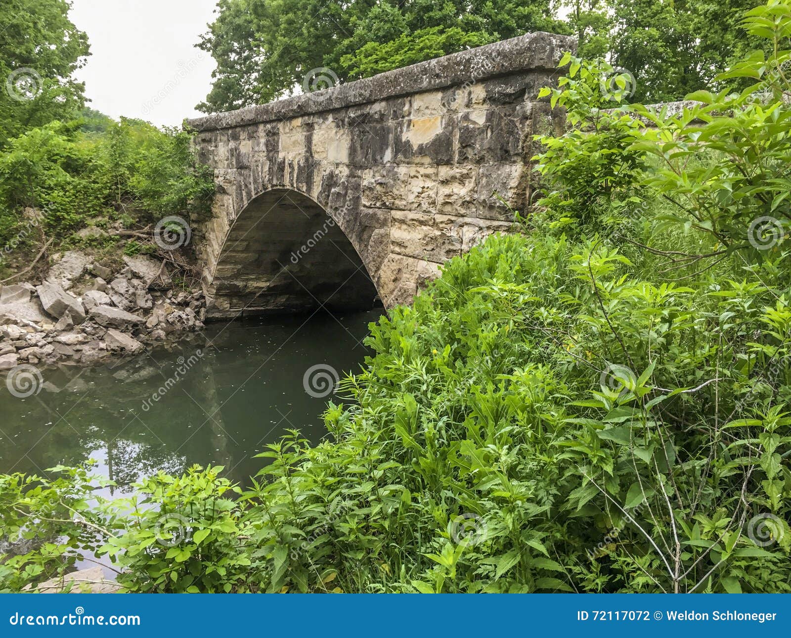 Stone Arch Bridge, Strong City, Kansas Stock Photo - Image of historic ...