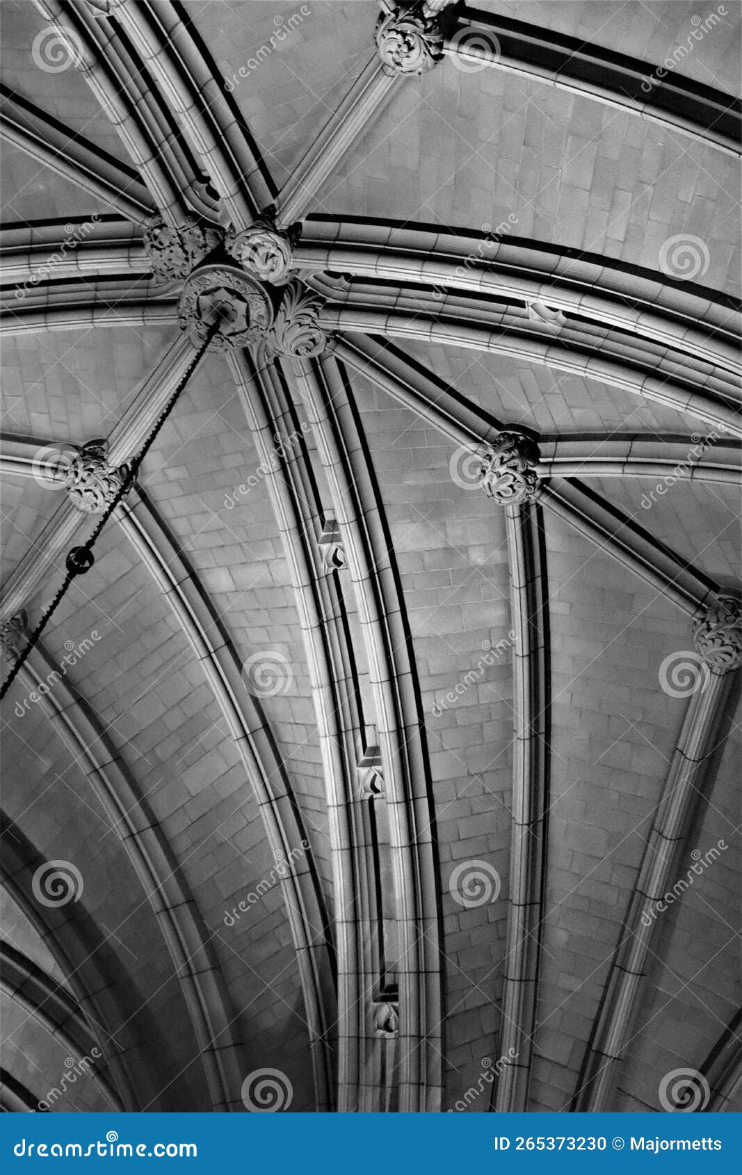 Stone Arch Ceiling with Ribs and Rosettes Stock Photo - Image of ...