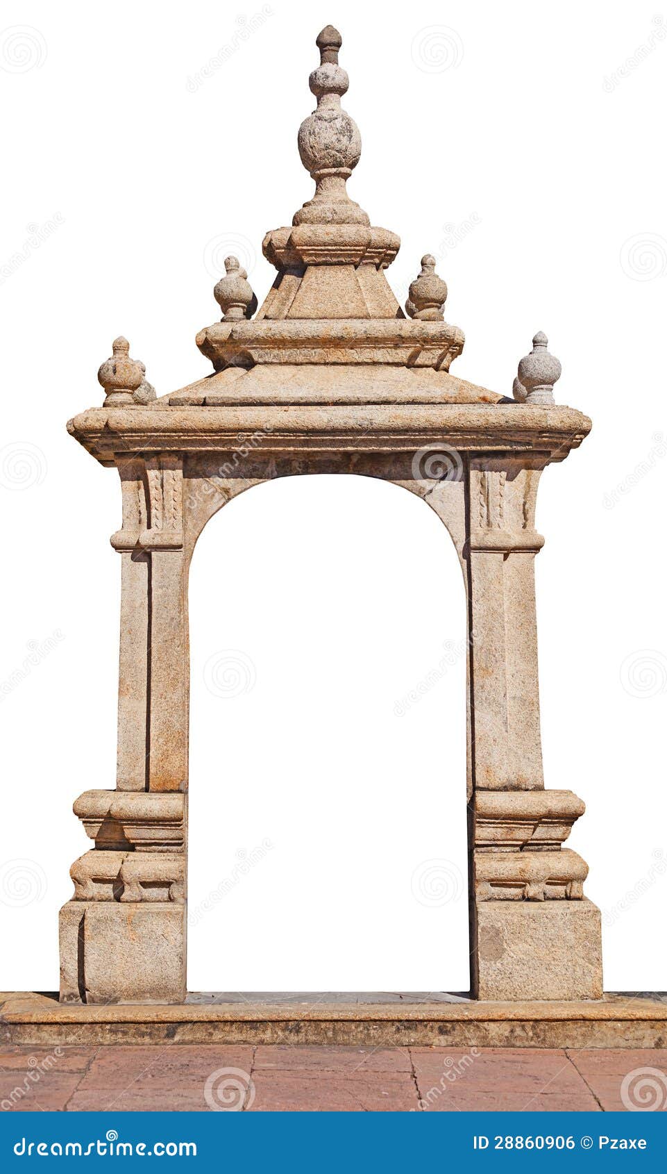 Stone Arch Isolated Over White Stock Photo - Image of mason, style ...