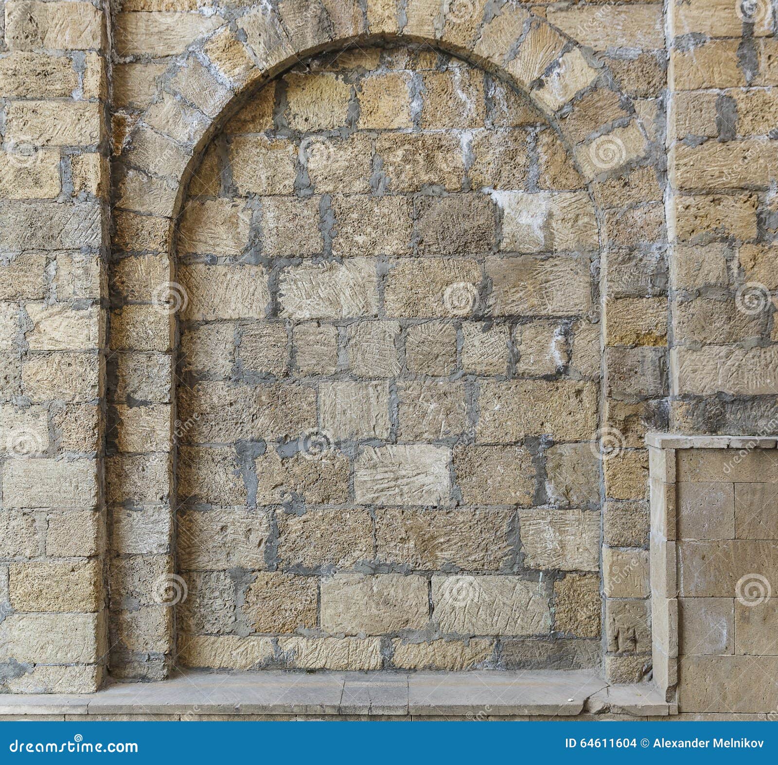 Arch Lined Stone Limestone Brown Gray Weathered Broken Ruins Part Of ...