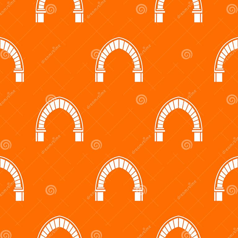 Stone Arch Pattern Vector Orange Stock Vector - Illustration of ...