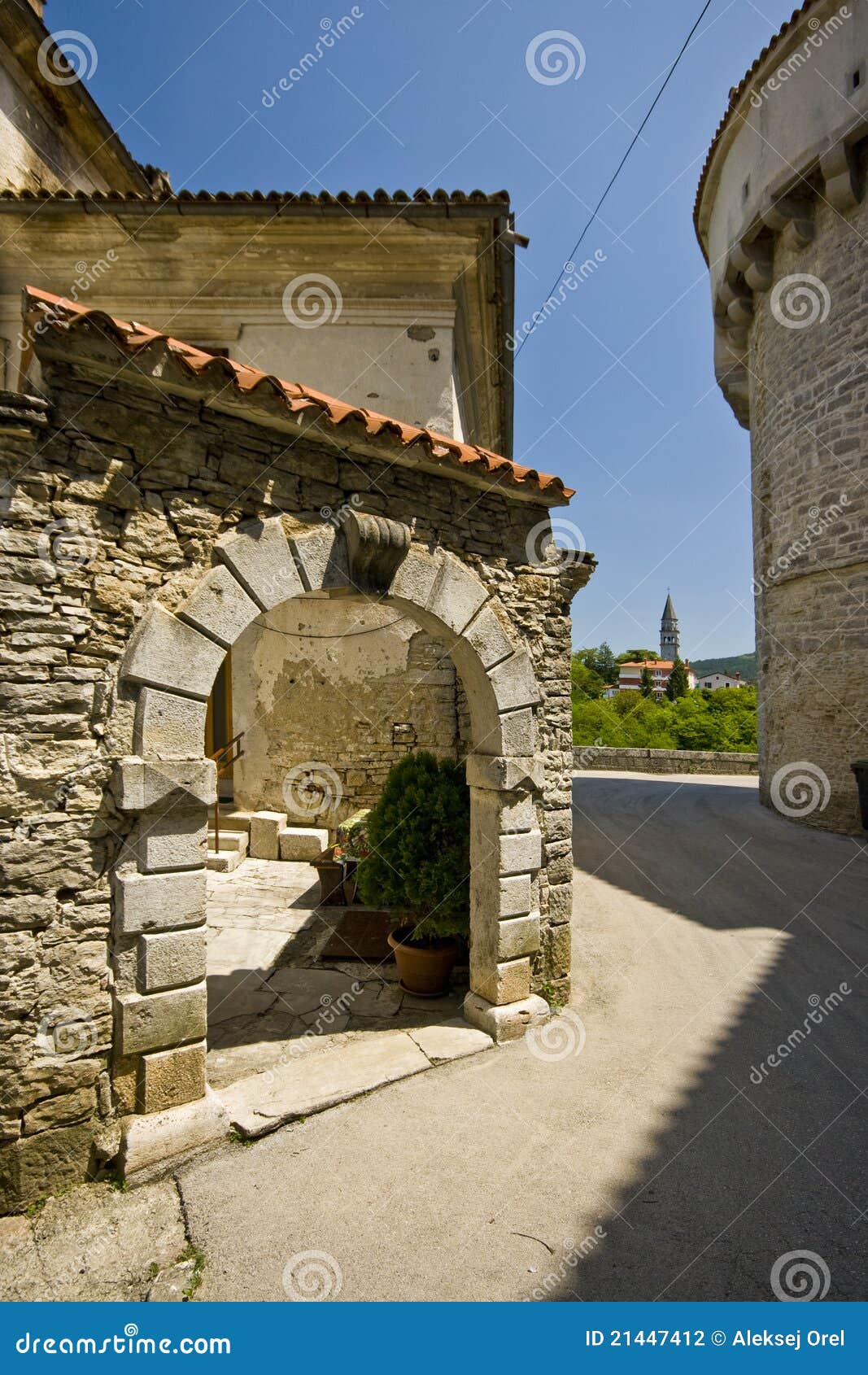 Stone Arch and the Tower of Pazin Castle Stock Photo - Image of ...