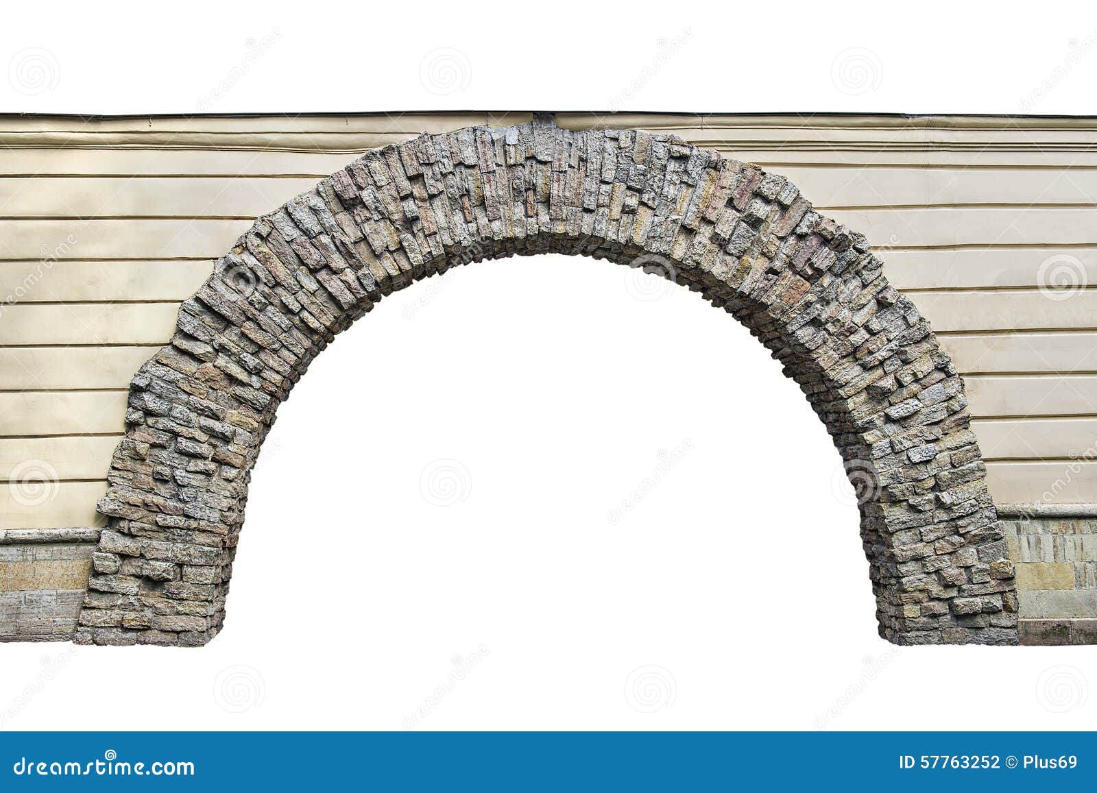 Stone Arch in the Wall Isolated on White Background Stock Photo - Image ...