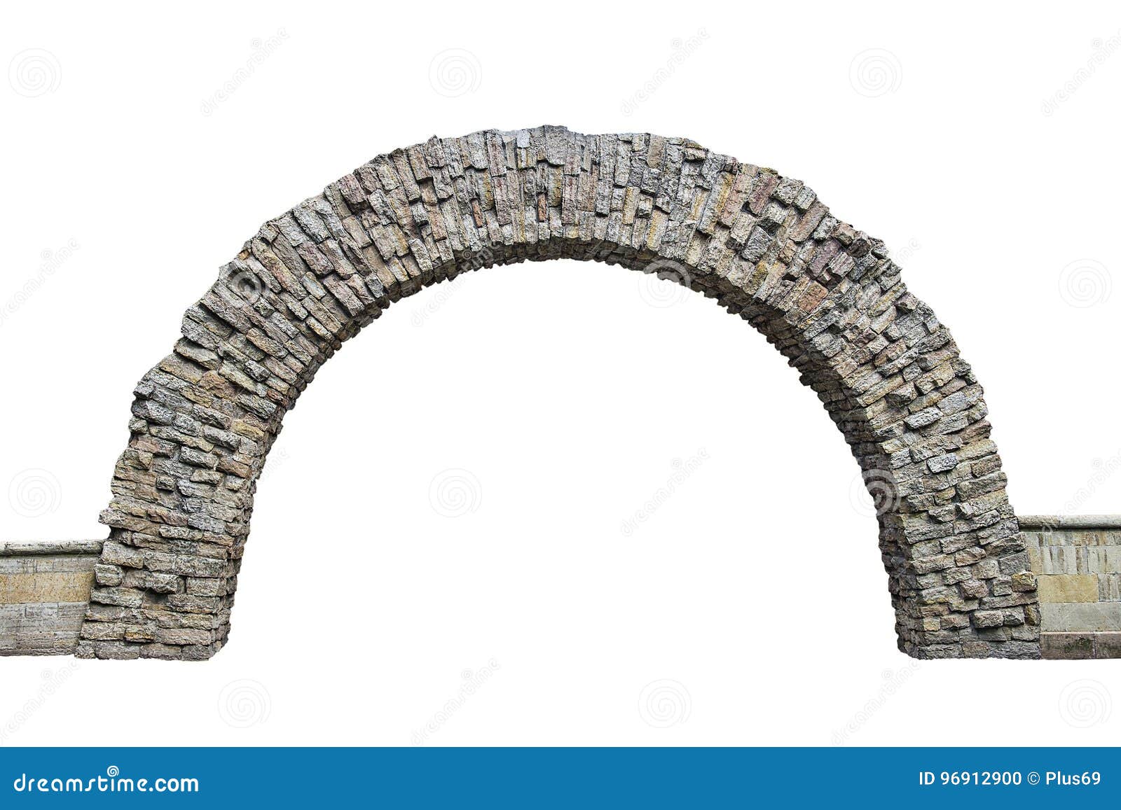 Stone Arch in the Wall Isolated on White Background Stock Photo - Image ...