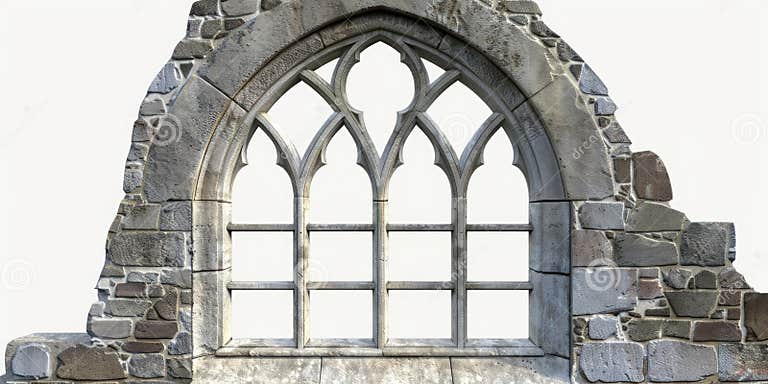 A Stone Arch with a Window, Suitable for Use in Architectural or ...