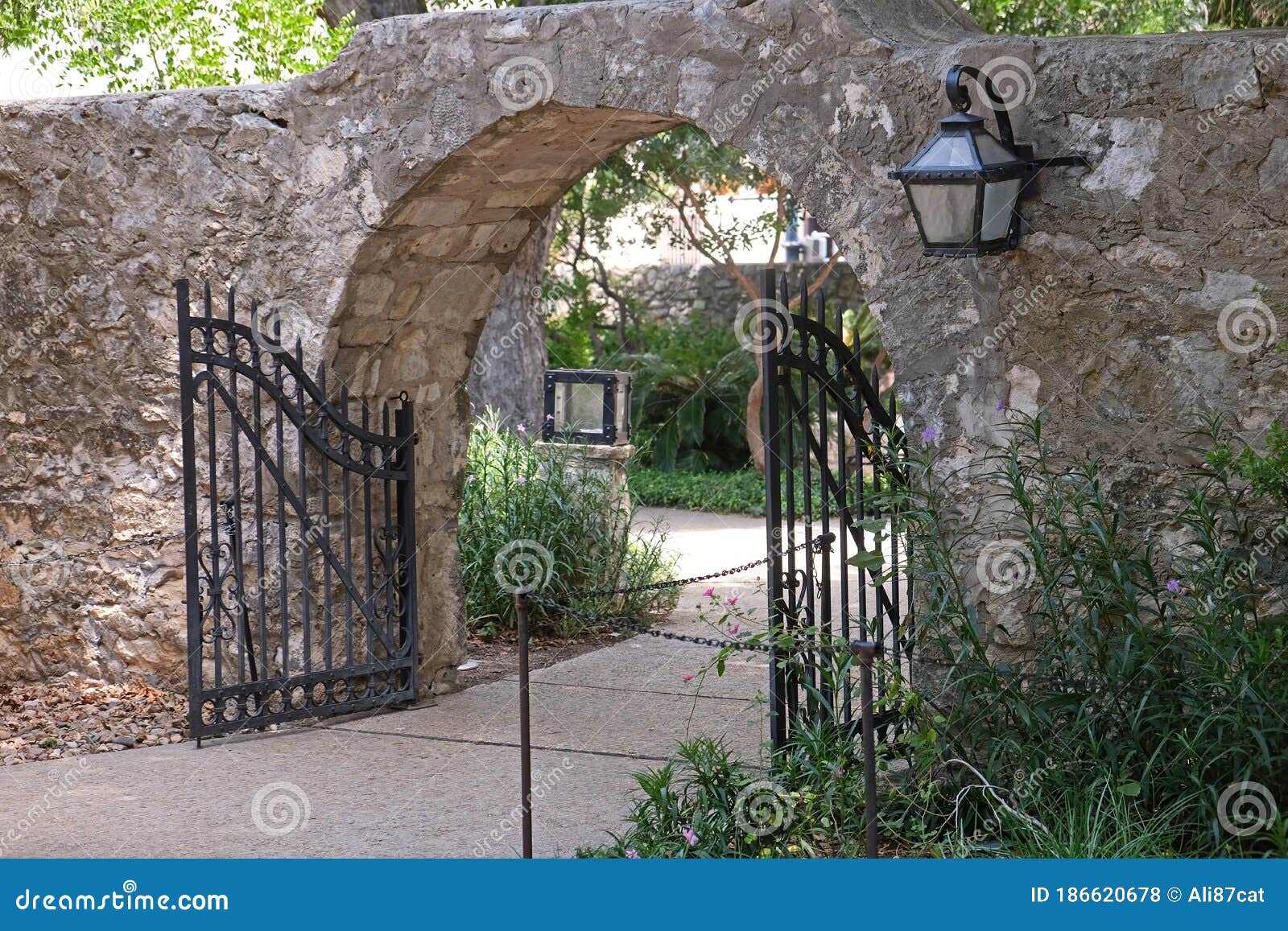 Arched gate entrance stock photo. Image of isolated - 186620678