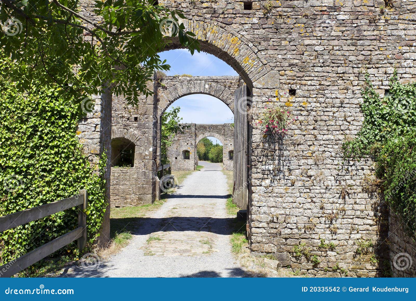 Stone Arches Entree of Fortified Castle Stock Photo - Image of ...