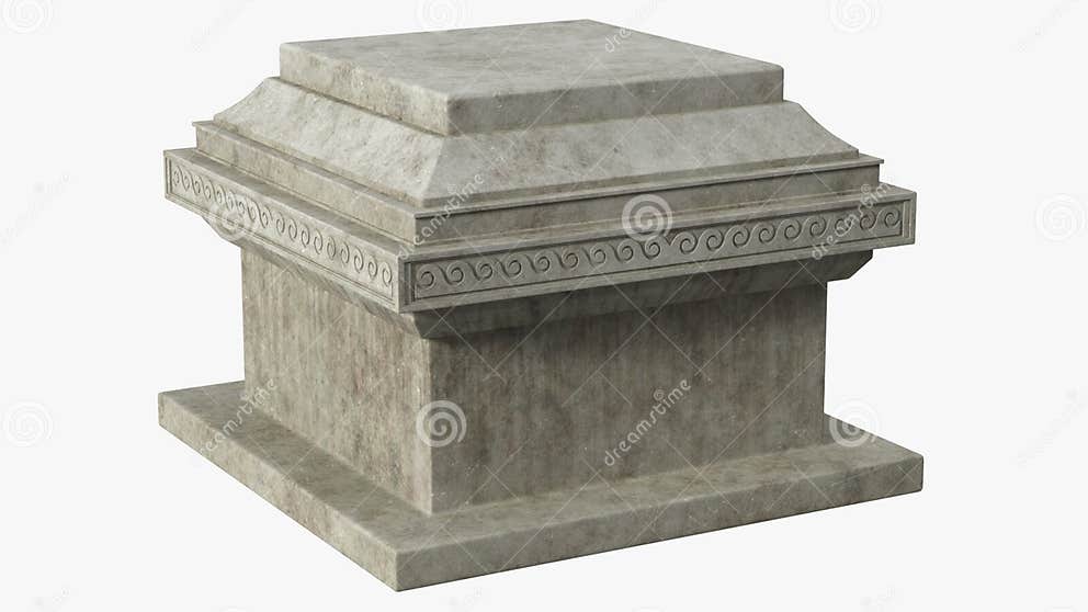 Stone Architectural Base with Decorative Patterns Design Stock ...