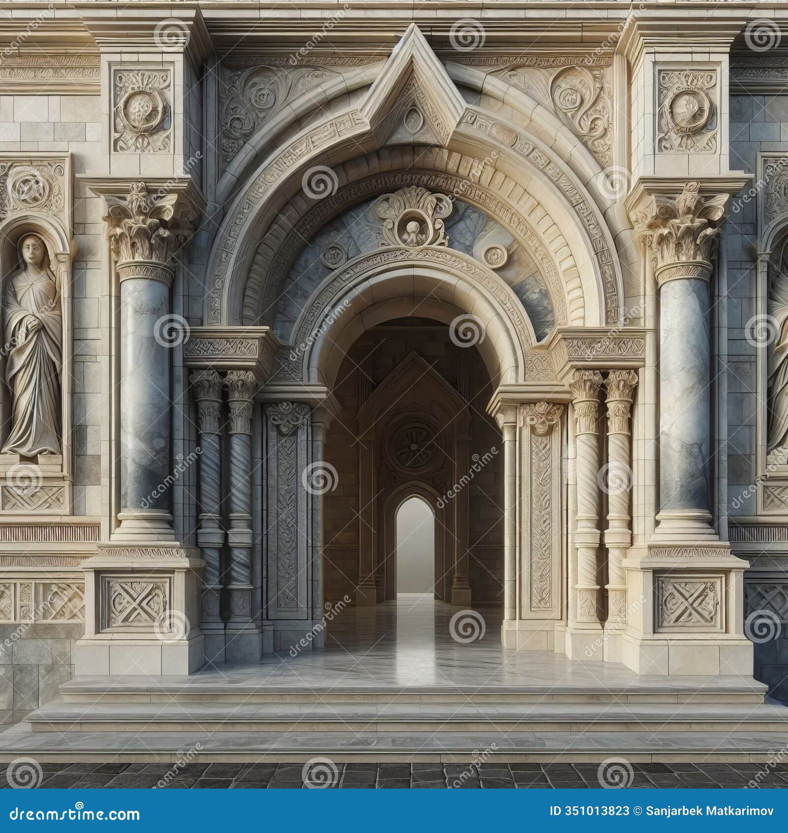 Stone Archway Entrance Emphasis on Stone Textures and Architectu Stock ...