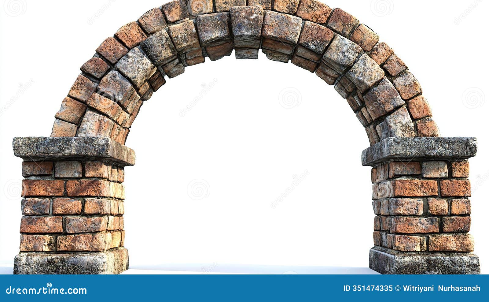 Stone Archway, Rustic, Arched Gateway, Brick, Entrance, Isolated on ...
