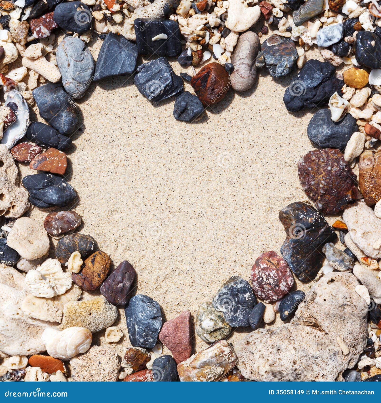 Stone Arrangement As Heart Frame on the Beach Stock Image - Image of ...