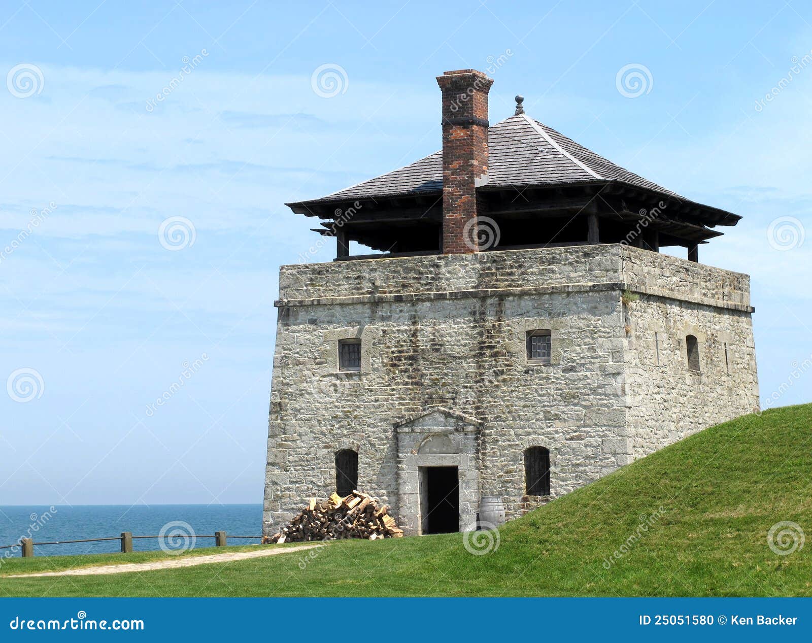 Stone Artillery Guard Tower Of An Old Fort. Stock Photo - Image of ...