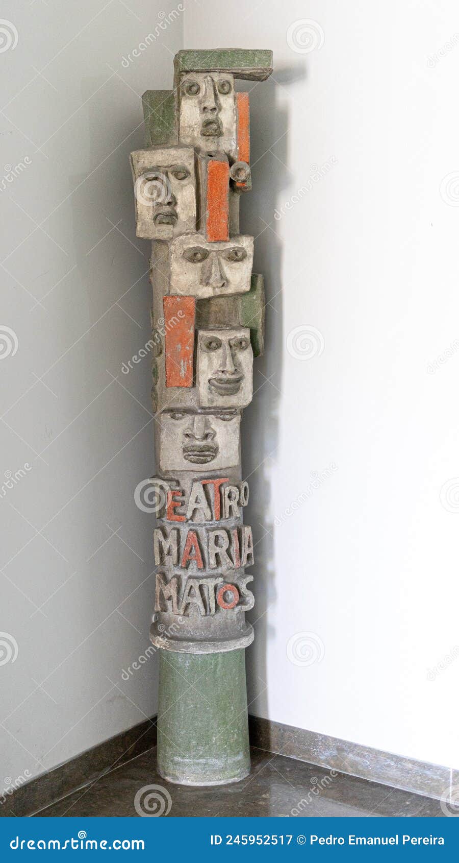 Stone Artwork of Human Faces Stacked in a Column. Editorial Photography ...