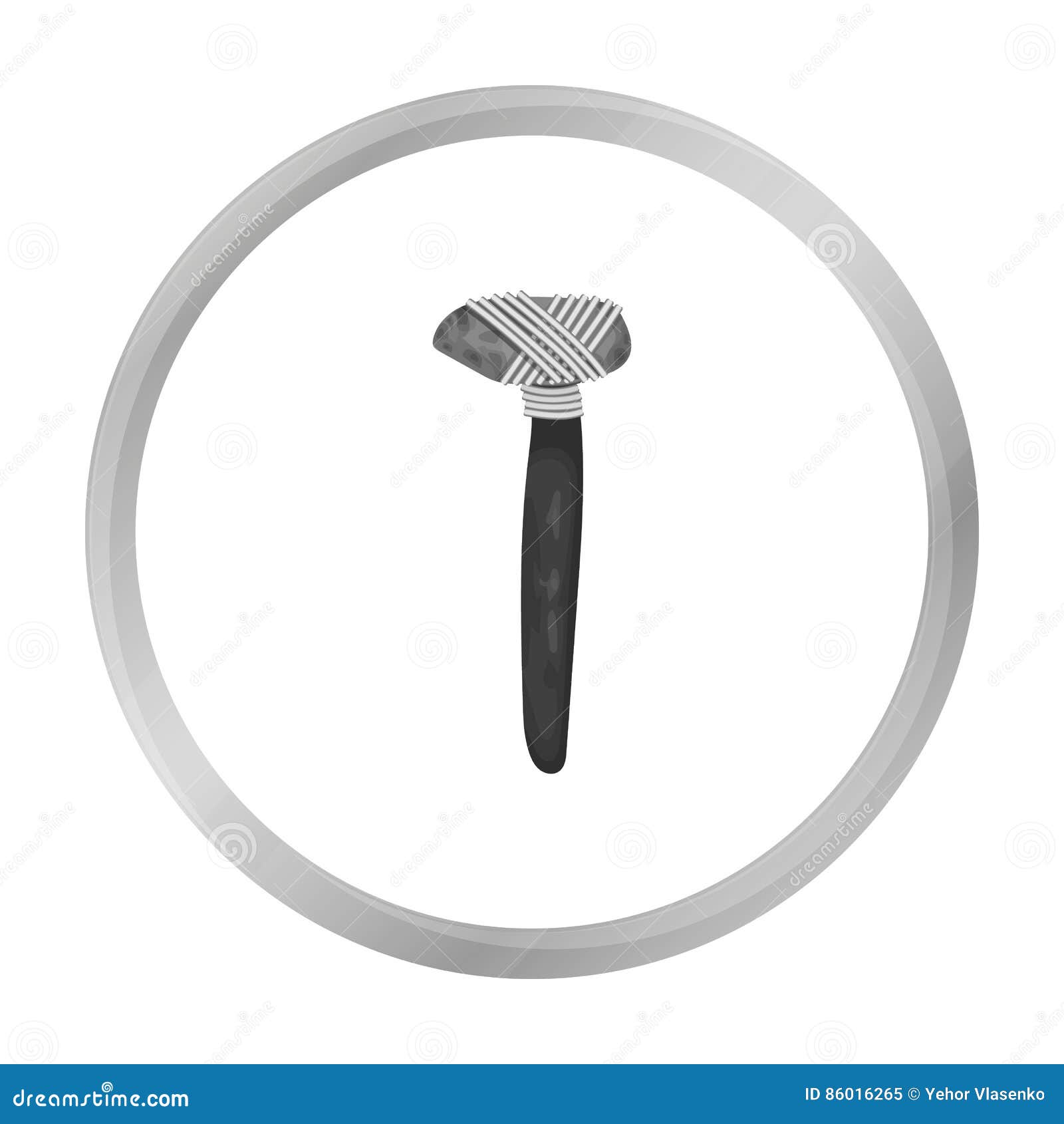 Stone Axe Icon in Monochrome Style Isolated on White. Stone Age Symbol ...