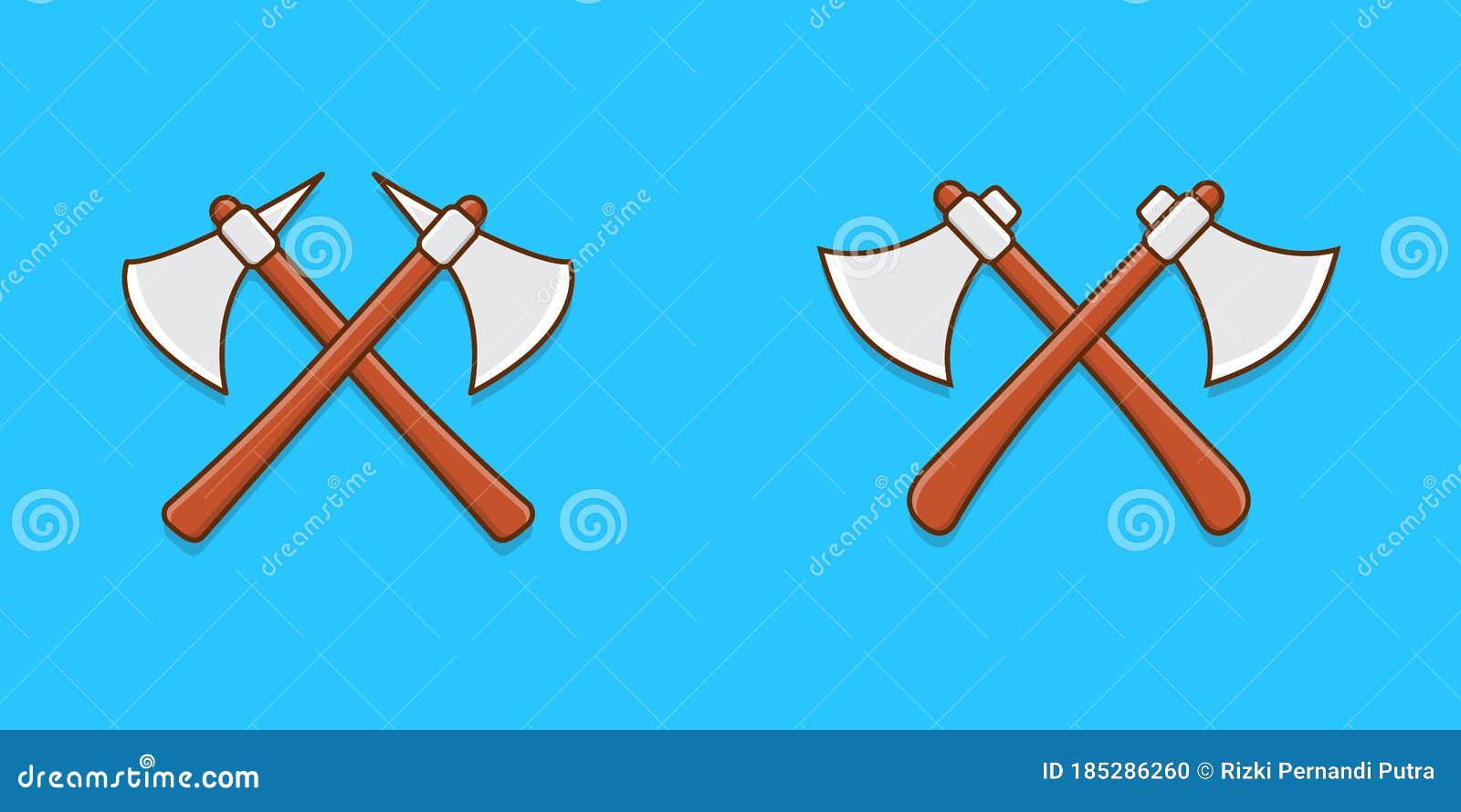 Stone Axes Crossed Illustration. Beautiful Two Axes. Axe Icon Stock ...