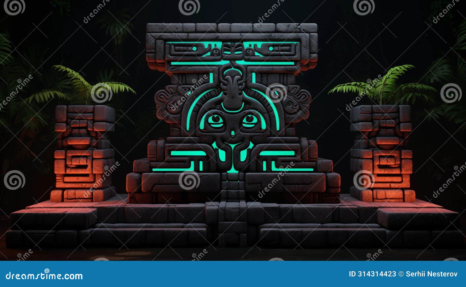 Stone Background with Patterns in the Style of the Aztec Civilization ...